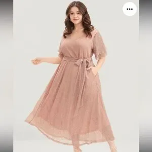 BloomChic | Dresses | Bloomchic Plus Size Plain V Neck Mesh Pocket ...
